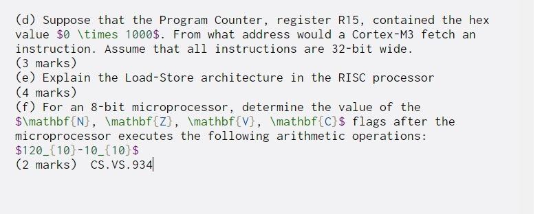 Solved (d) Suppose that the Program Counter, register R15, | Chegg.com