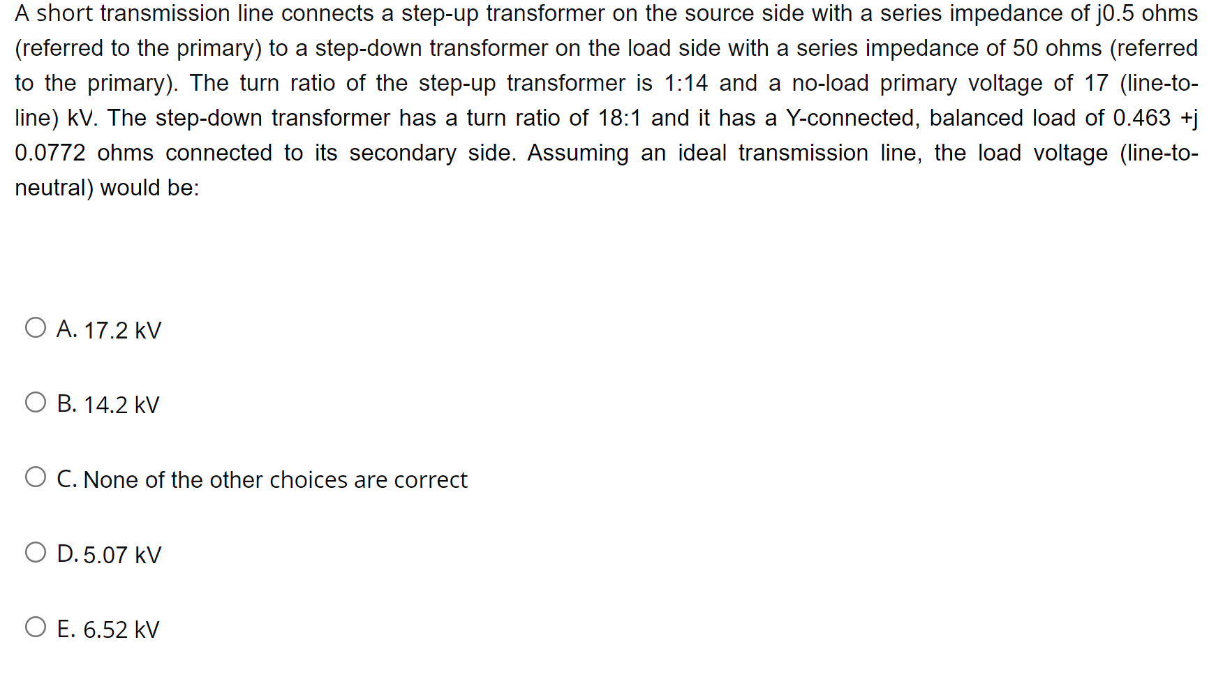 Solved A short transmission line connects a step-up | Chegg.com