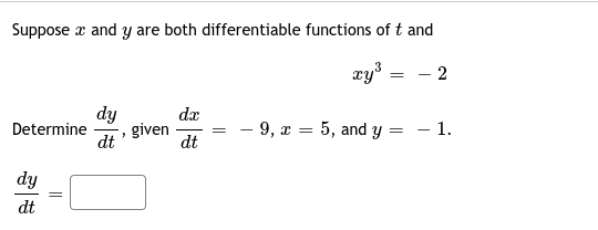 Solved Suppose x and y are both differentiable functions of | Chegg.com