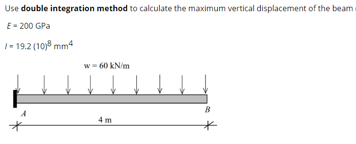 Solved Use double integration method to calculate the | Chegg.com