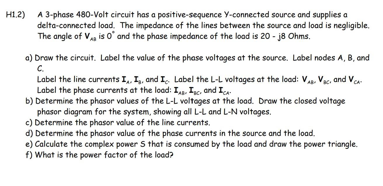 Solved -1.2) A 3-phase 480-Volt circuit has a | Chegg.com