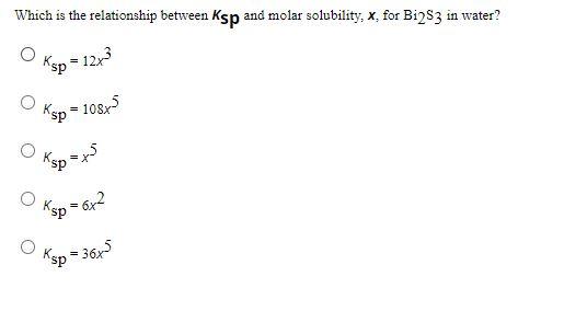 Solved Which is the relationship between Ksp and molar | Chegg.com