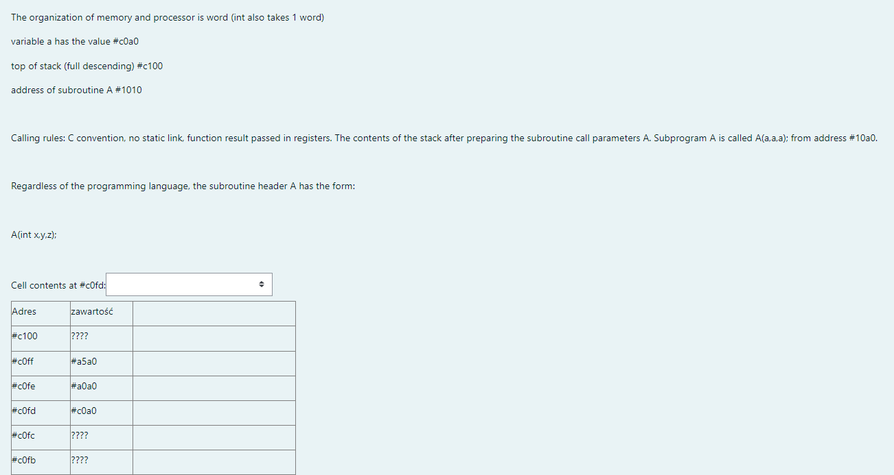 Solved The organization of memory and processor is word (int | Chegg.com