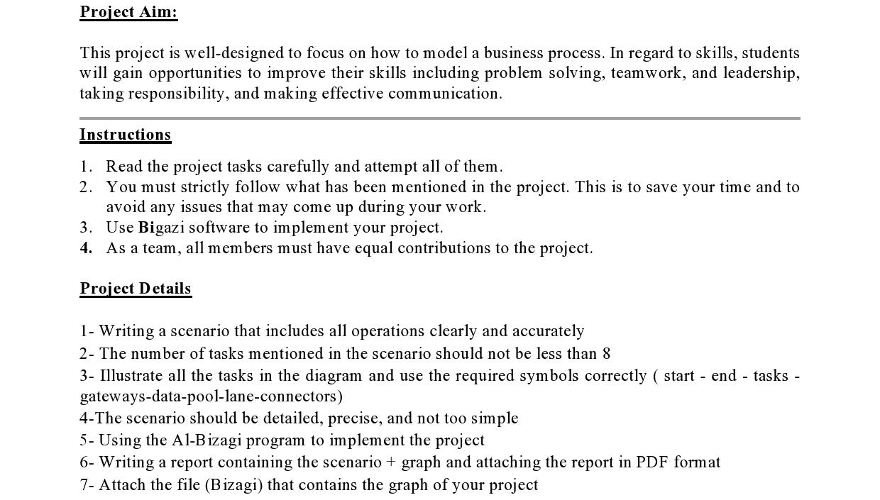 Solved Project Aim: This project is well-designed to focus | Chegg.com