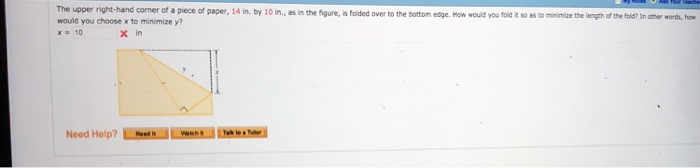 Solved The upper right-hand corner of a piece of paper, 14 | Chegg.com