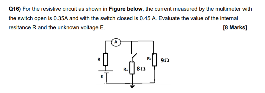 Solved Q16) For the resistive circuit as shown in Figure | Chegg.com