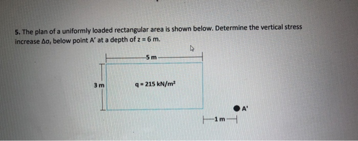 Solved 5. The plan of a uniformly loaded rectangular area is | Chegg.com