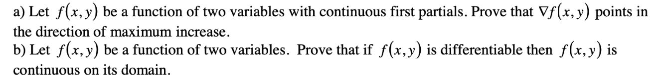 Solved a) Let f(x,y) be a function of two variables with | Chegg.com