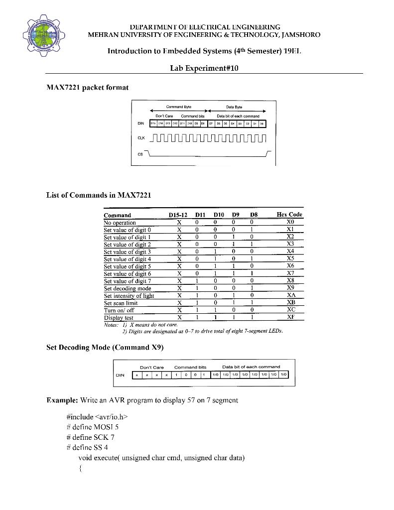 Write an AVR program, to display EL on the two digits | Chegg.com