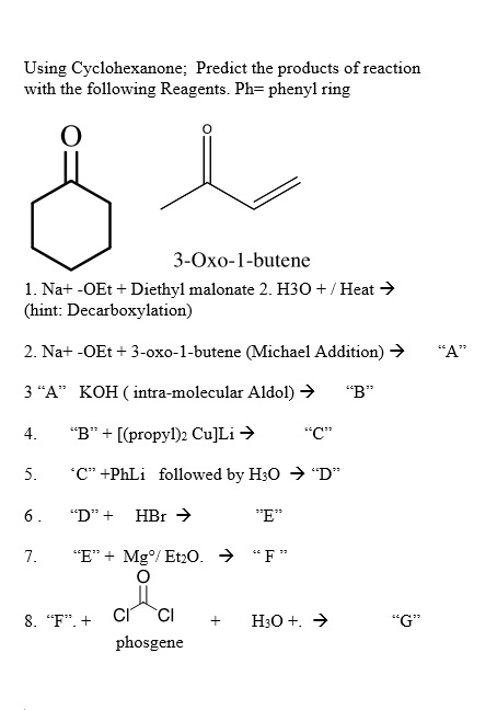 Solved Using Cyclohexanone; Predict the products of reaction | Chegg.com