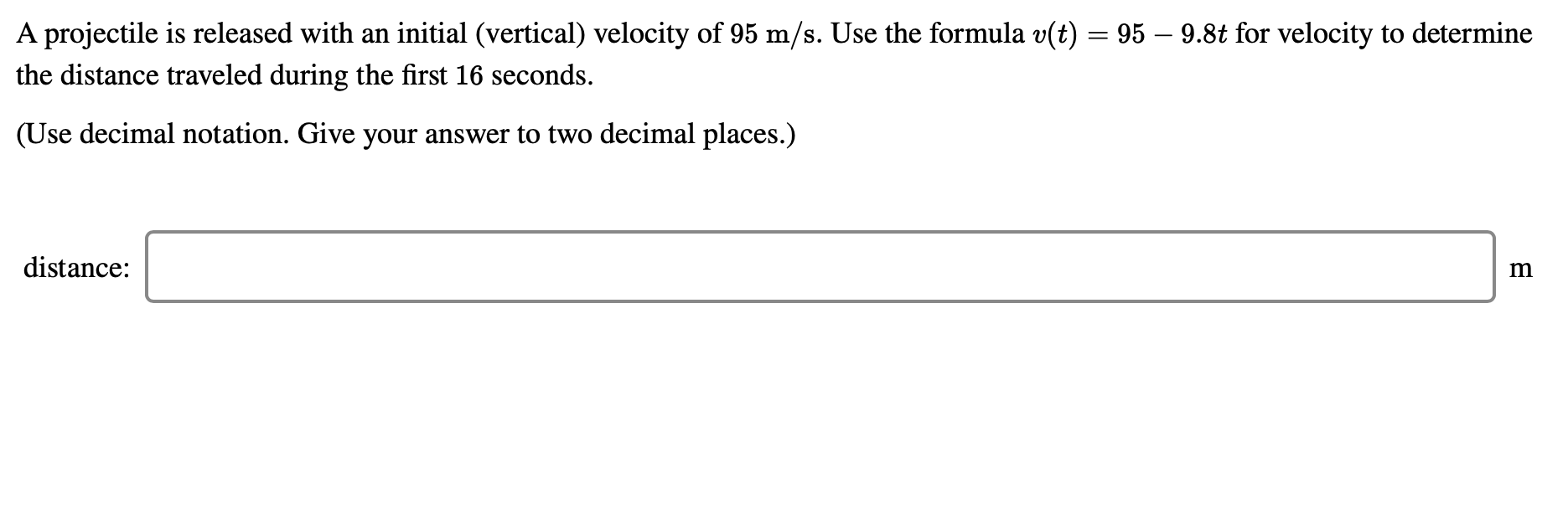 Solved A projectile is released with an initial (vertical) | Chegg.com