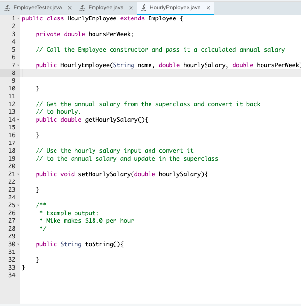 Solved In this problem, you are going to create an Employee | Chegg.com