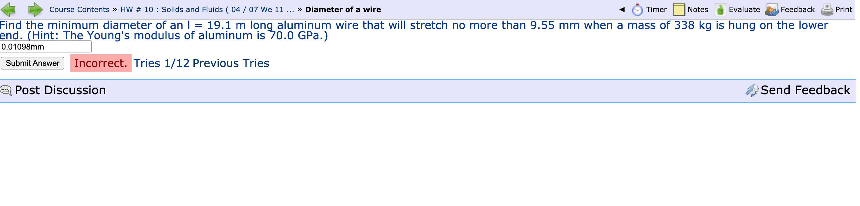 Solved Timer Notes Evaluate Feedback Print Course Contents 6760