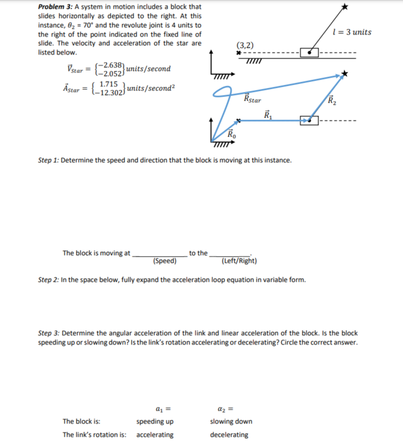 Solved 1 = 3 units Problem 3: A system in motion includes a | Chegg.com