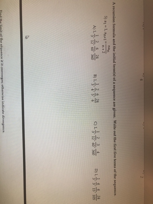 Solved A Recursion Formula And The Initial Terms Of A 1781