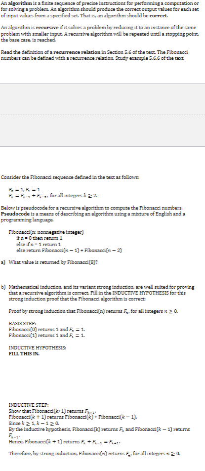 Solved An Algorithm Is A Finite Sequence Of Precise 1308