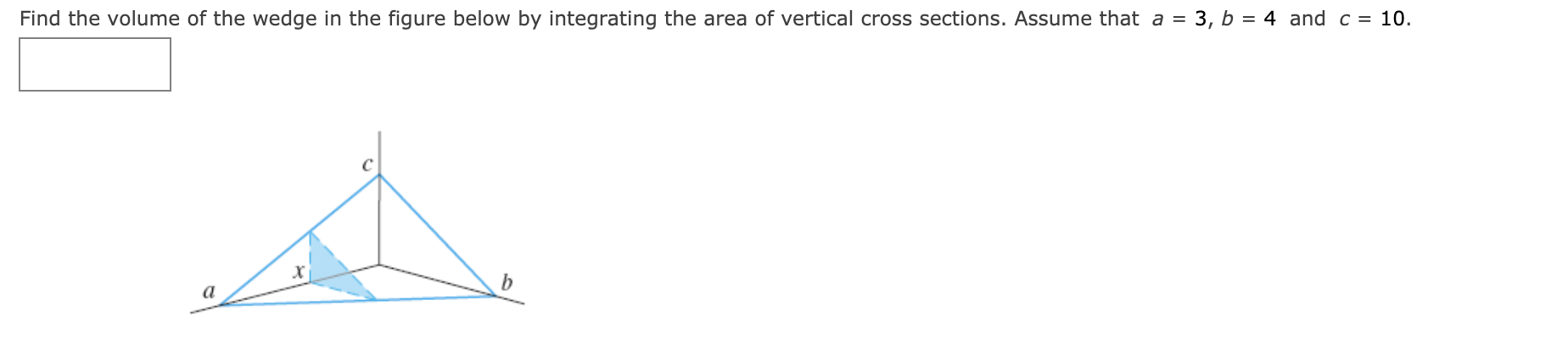 Solved Find the volume of the wedge in the figure below by | Chegg.com