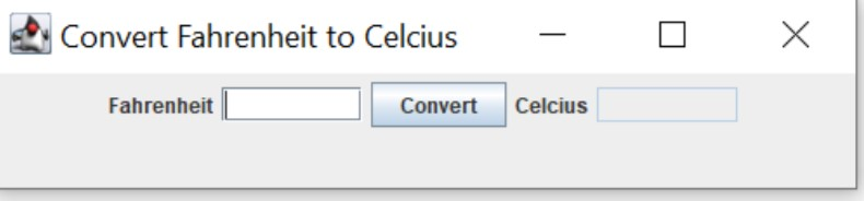 Solved Write A Java Code For Java Class Named Ftocgui The