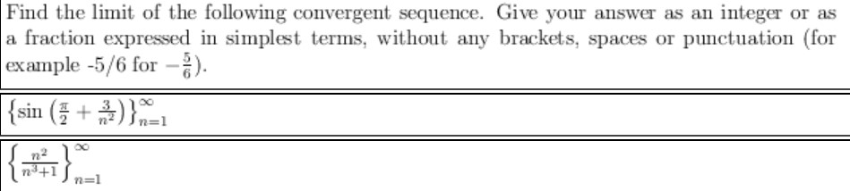 Solved Find the limit of the following convergent sequence. | Chegg.com