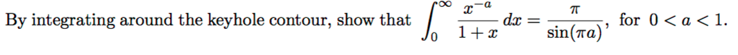 Solved poo By integrating around the keyhole contour, show | Chegg.com