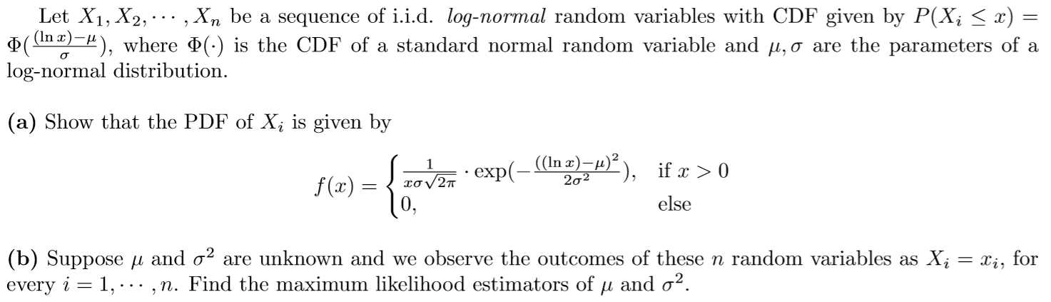 Solved Let X1 X2 Xn Be A Sequence Of I I D