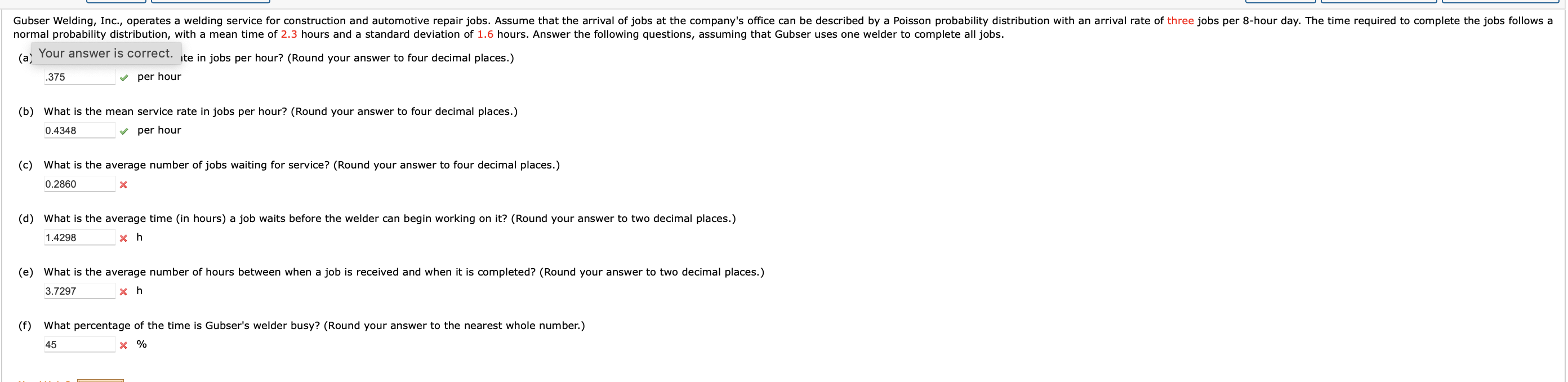 Solved (a te in jobs per hour? (Round your answer to four | Chegg.com