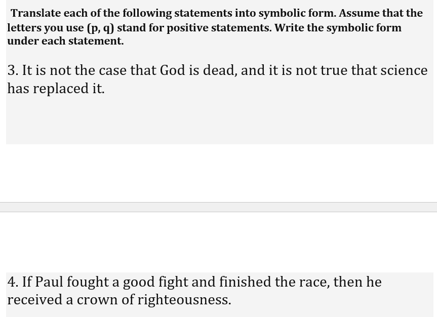 Solved Translate each of the following statements into | Chegg.com