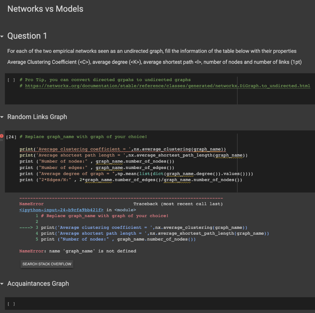 Solved Question 1 For each of the two empirical networks | Chegg.com