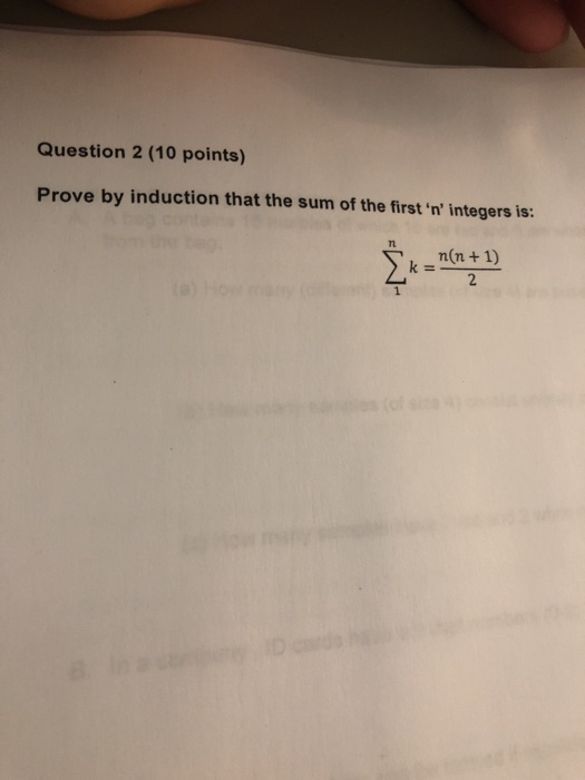Solved prove by induction that the sum of the first n | Chegg.com