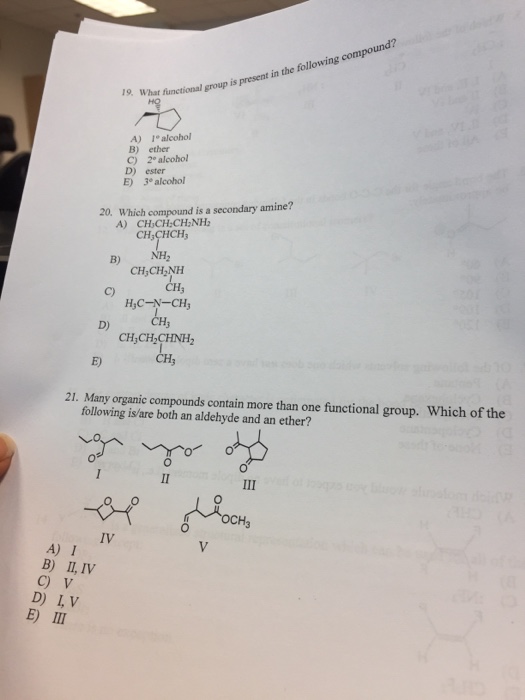 Solved What Functional Group Is Present In The Following