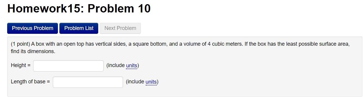 Solved Homework15 Problem 6 Previous Problem Problem List