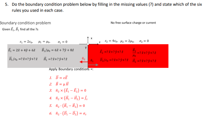 Solved 5. Do the boundary condition problem below by filling | Chegg.com