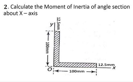 Solved 2. Calculate the Moment of Inertia of angle section | Chegg.com