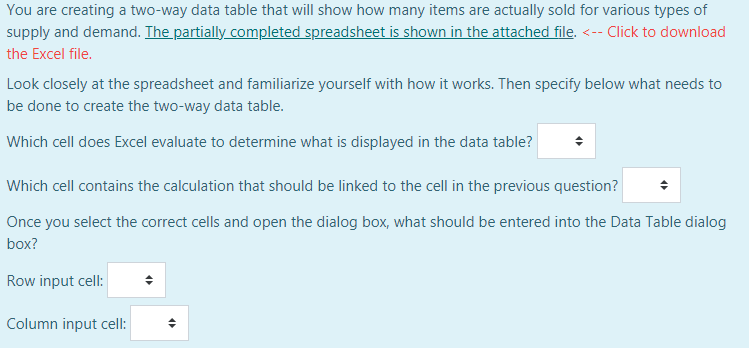 You are creating a two-way data table that will show | Chegg.com