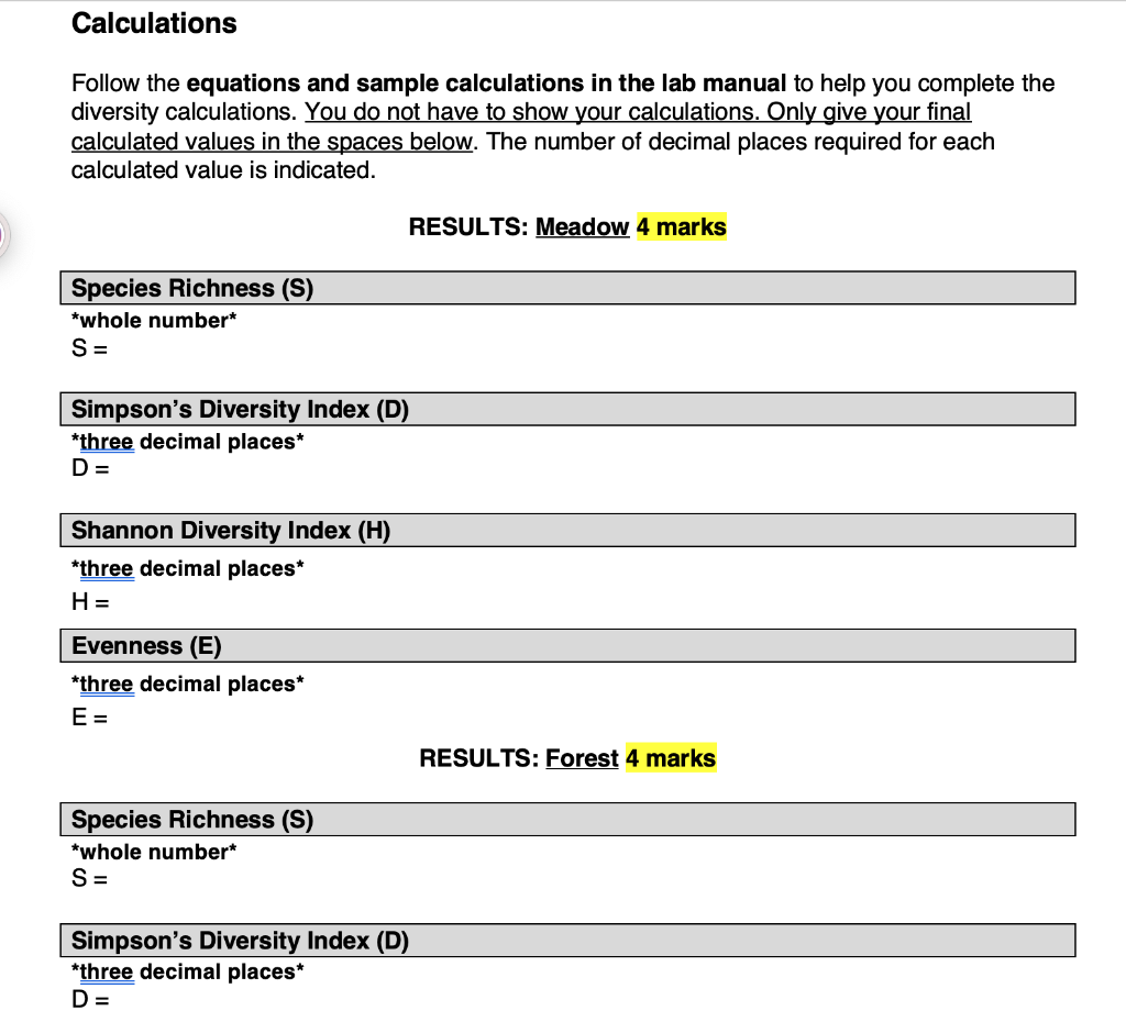 Solved Enter in the number of arthropod species identified | Chegg.com