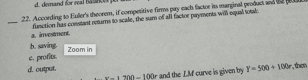 Solved According to Euler's theorem, if competitive firms | Chegg.com