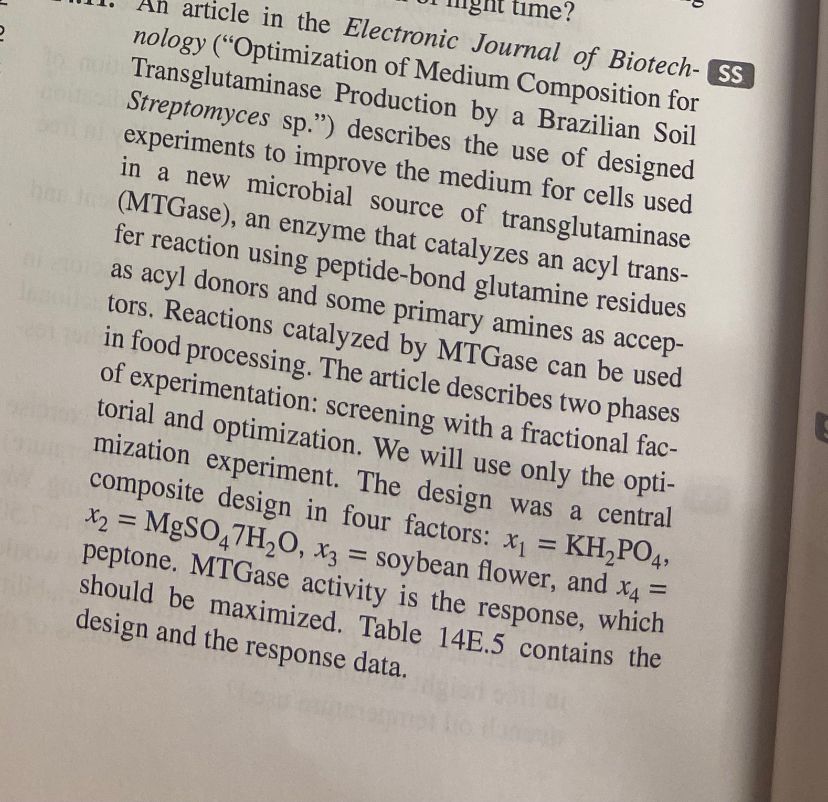 Solved Electronic Journal of Biotech-nology ("Optimization | Chegg.com