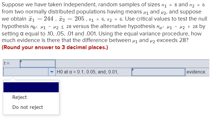 Solved Suppose we have taken independent, random samples of | Chegg.com