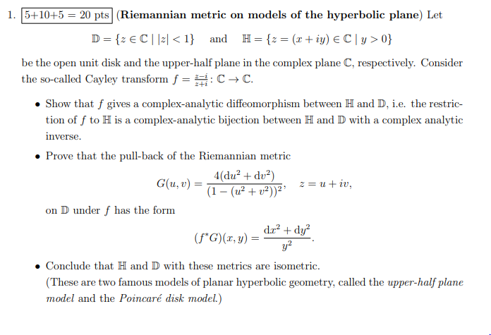 Solved D={z∈C∣∣z∣ 0} be the open unit | Chegg.com