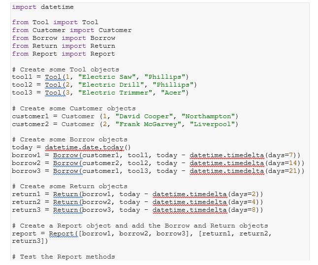 Solved Your task is to create a tool hire management system, | Chegg.com