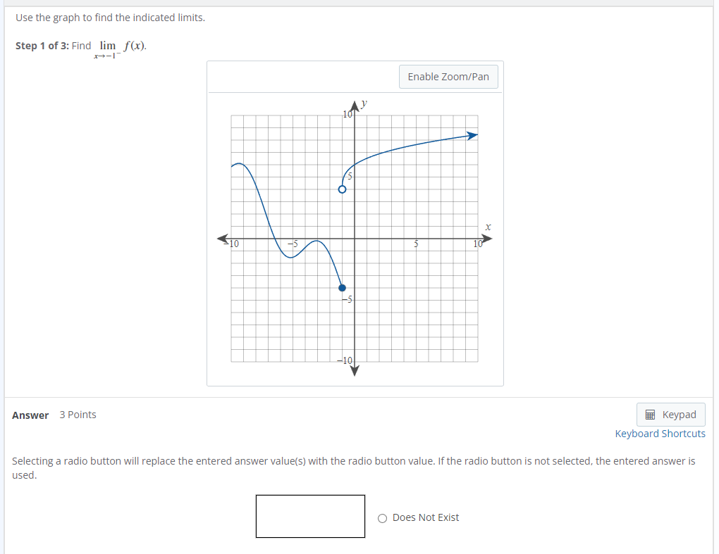 Solved Use the graph to find the indicated limits. Step 1 of | Chegg.com