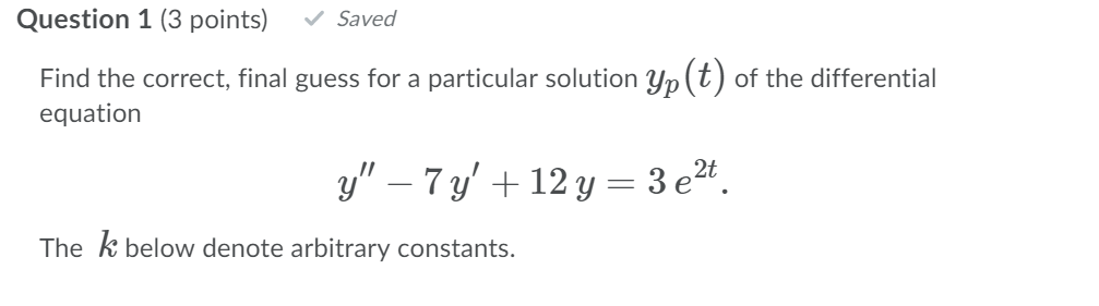 Solved Saved Question 1 (3 points) Find the correct, final | Chegg.com
