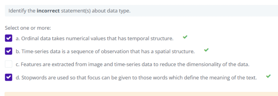 a. ﻿Ordinal data takes numerical values that has | Chegg.com