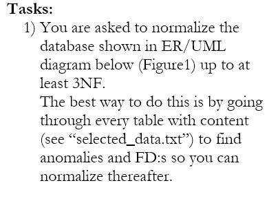 Tasks: 1) You are asked to normalize the database | Chegg.com