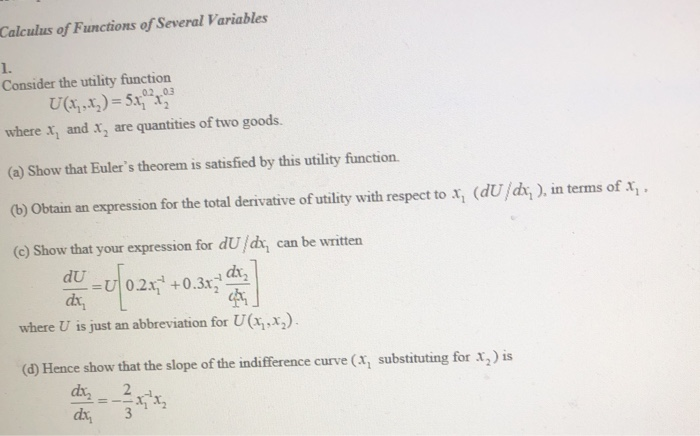 Solved Calculus of Functions of Several Variables 1. | Chegg.com