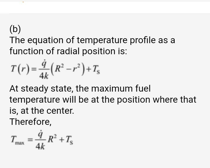 Solved The equation of temperature profile as a function of | Chegg.com