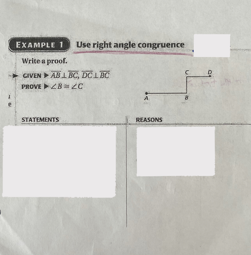 Solved EXAMPLE 1 Use right angle congruence Write a proof: | Chegg.com