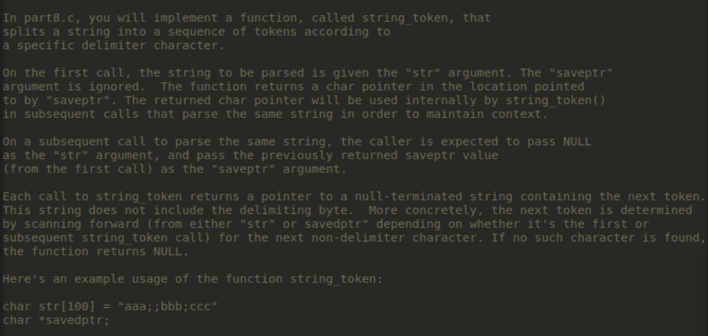 In part8.c, you will implement a function , called | Chegg.com