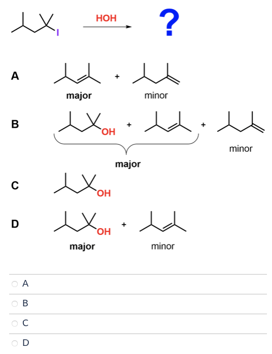 Identify the Major and A LL Minor product(s) that are | Chegg.com