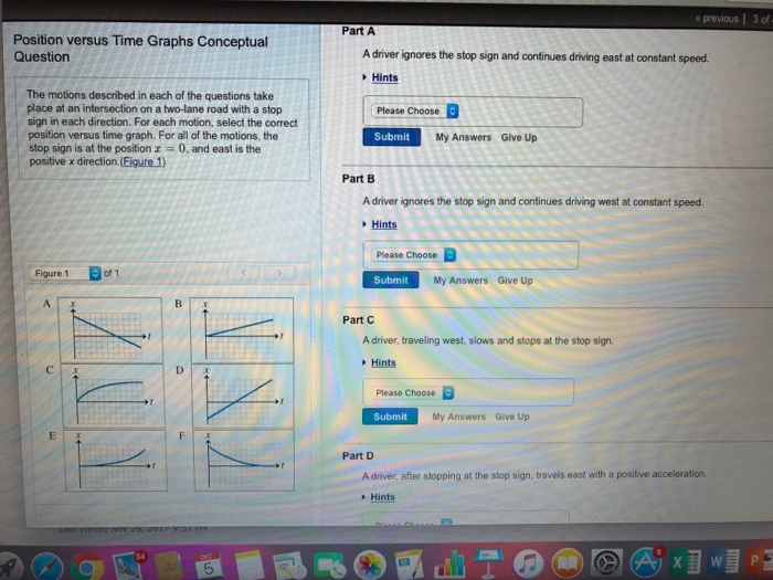 Solved previous |3 of Part A Position versus Time Graphs | Chegg.com